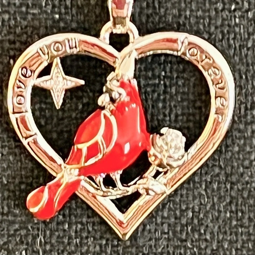 Jewelry | New Cardinal Heart Memorial Necklace I Love You Forever ...